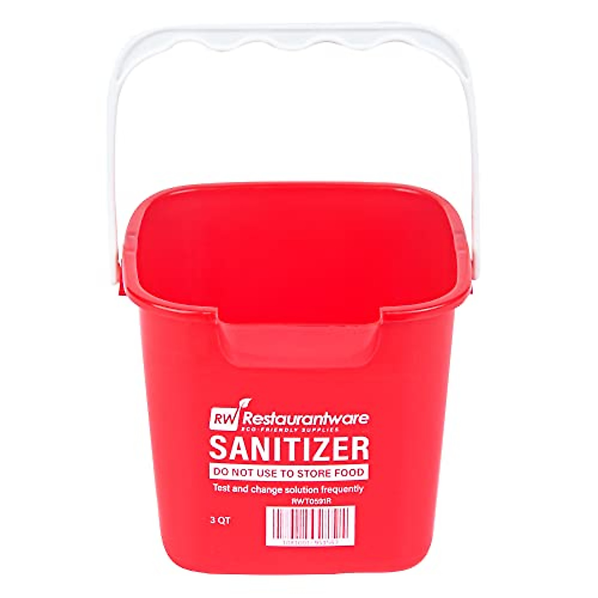 Restaurantware Clean 3 Quart Cleaning Bucket, 1 Detergent Square Bucket - With Measurements, Built-In Spout & Handle, Red Plastic Utility Bucket, For Home Or Commercial Use