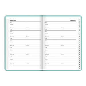 Letts Dazzle A6 Address Book, White Paper, 192 Pages, 5.75 x 4.125 x 0.375 inches, Turquoise (B090044)