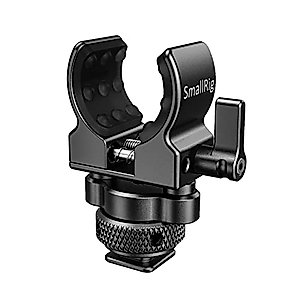 SmallRig Shotgun Microphone Holder (Cold Shoe) , Built-in Soft Silicone, Bumps and Noises Absorption BSM2352