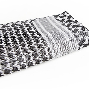 FREE SOLDIER 100% Cotton Military Shemagh Tactical Desert Keffiyeh Head Neck Scarf Arab Wrap(White)