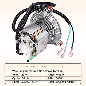 Criditpid Replacement 3-21-08639 Combustion Blower Motor for Harman P68, XXV, P43, P61, P38 Pellet Stoves, Exhaust Blower Fan for Harman Advance, Accentra 52i, Accentra Insert.