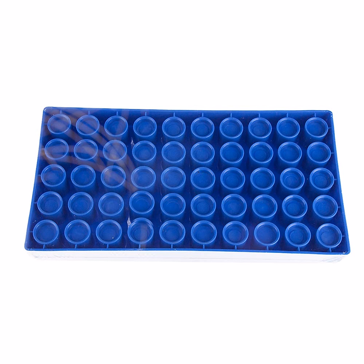 5 Packs Vial Rack,Single Blue Holds 50 Standard 12mm 2ml Vial, Plastic Centrifuge Tube Rack Holder