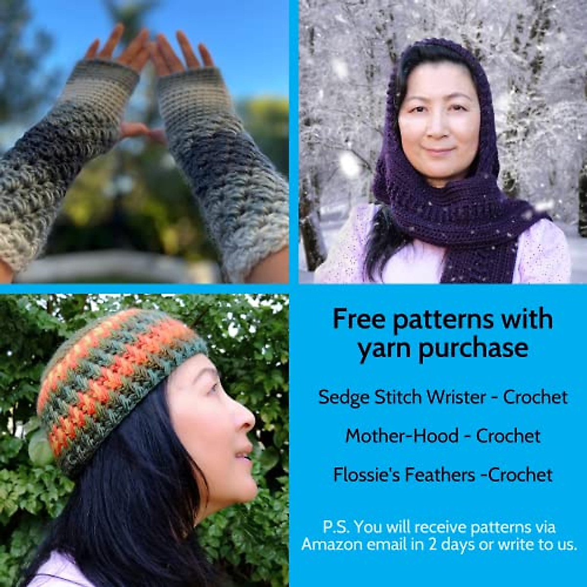 Wool Wonders Medium Heavy Worsted/Aran Weight #4 Super Soft Variegated Yarn for Knitting and Crochet, 30% Australian Wool and 70% Acrylic, 4 Skeins, 400g/640yds (Flaming Orange)