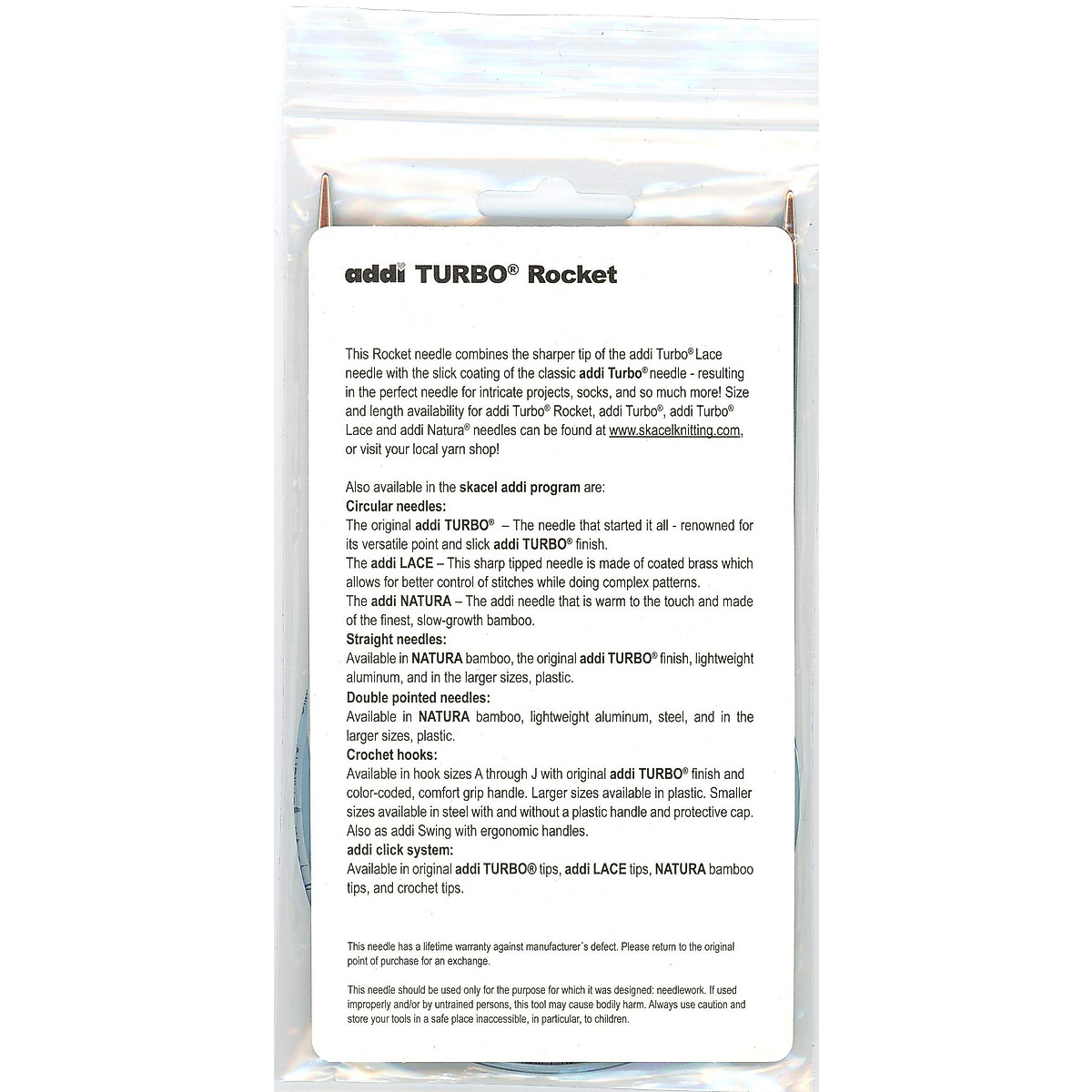 addi Circular Turbo Rocket Lace Skacel Blue Cord 16 inch (40cm) Size US 2.25mm