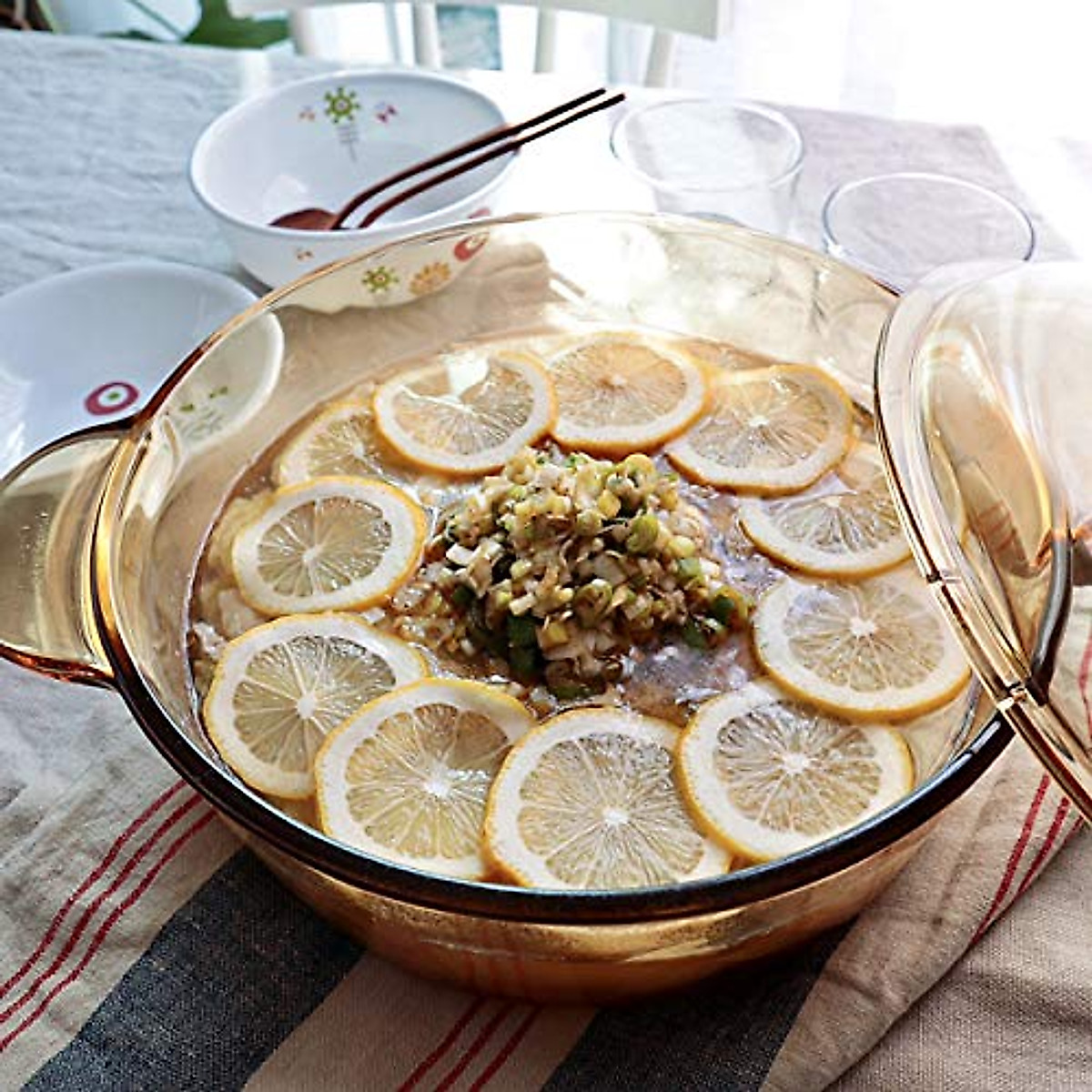 PEARL METAL VISIONS CP-8721 Tabletop Pot, 9.4 inches (24 cm), Heat Resistant Glass, Microwave Safe, Oven Safe, Dishwasher Safe, See Inside