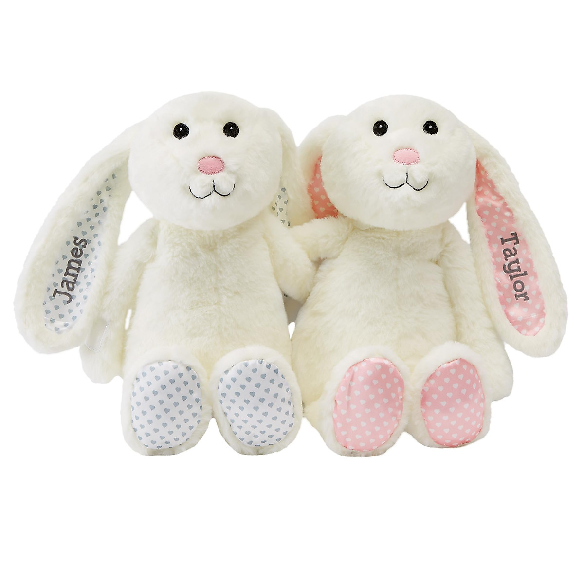 Let's Make Memories Personalized Hugging Plush Bunnies - Bunny Stuffed Animal - Easter Bunny - for Couples - for Him - for Her