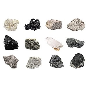 12 Piece Introduction to Igneous Rocks Kit - Includes 1" Specimens - Great for Geology Classrooms & Basic Field Testing Labs - Tech Cut Rocks by Eisco Labs