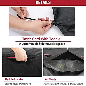 Outdoor Patio Seating Storage Bench Cover Waterproof for Keter Solana 70 Gallon Storage Bench Deck Box and 2 Seater Sofa Couch Loveseat Furniture,with Drawstring,56Wx25Dx34H Inch-ClawsCover