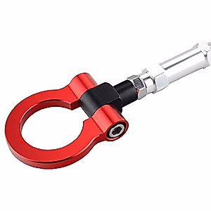 DEWHEL JDM Front Tow Hook Towing Eye Loop Bracket Ring Racing Auto Aluminum Compatible with Volkswagen Golf MK6 2010-2014 (Red-Golf GTI)