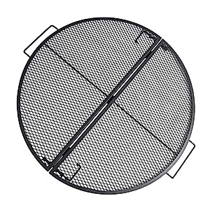 Lineslife X-Marks Fire Pit Cooking Grill Grates Portable, Heavy Duty Folding Round Campfire Grill Grate with Handles for Outdoor BBQ Cooking, Black 30 Inch