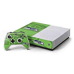 Skinit Decal Gaming Skin compatible with Xbox One S Console and Controller Bundle - Officially Licensed NFL Seattle Seahawks Double Vision Design