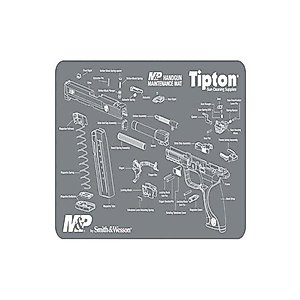 Tipton Maintenance Mat with Smith and Wesson M&P Schematic for Pistol Cleaning and Easy Part Identification