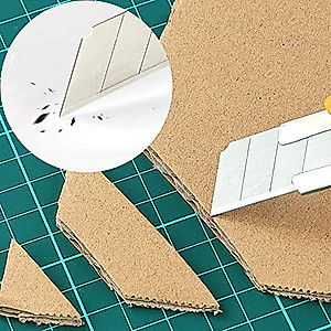 DOWELL Box Cutter Utility Knife Retractable Snap Off Blades Hobby Knife 3 Pack for Cutting Cardboard Boxes Leather (Yellow)