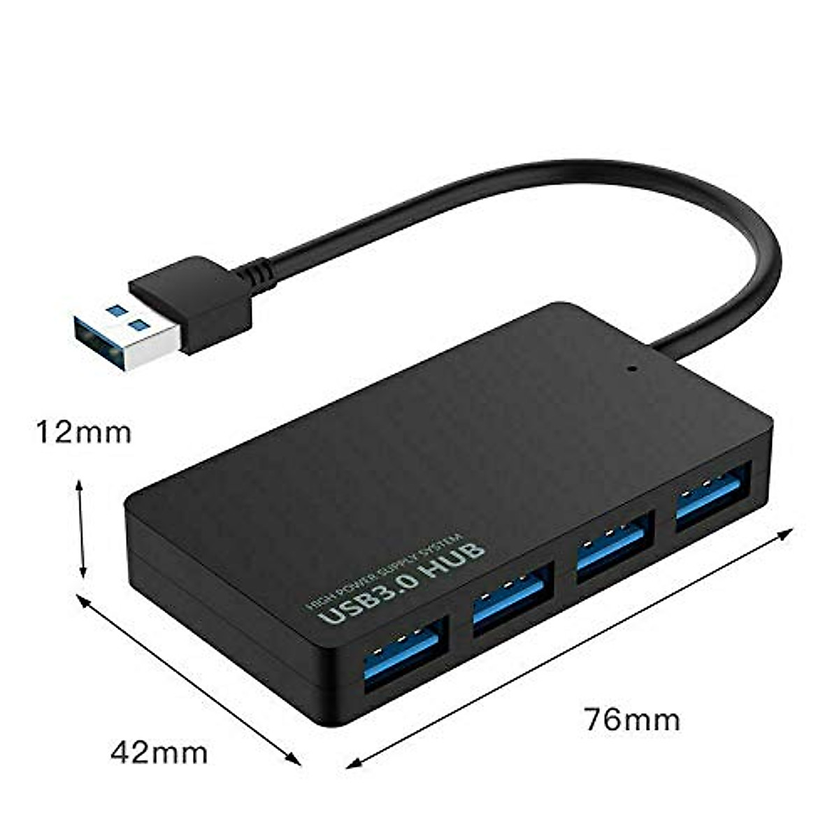 Tec-Digi USB Hub 3.0, 4-Port Ultra-Slim USB 3.0 Hub Portable Adapter High Speed Expansion Multi USB Hub Splitter Lead Adapter Cable for PC Laptop, Desktop, PS3, Xbox, Wii, MAC, Notebook, MacBook, Etc