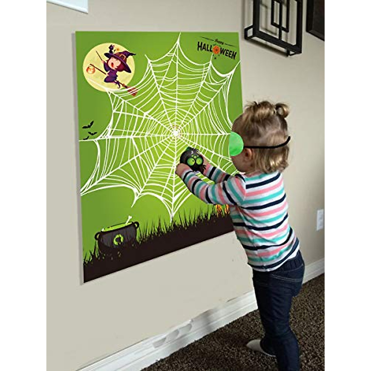 Funnlot Pin The Tail Halloween Kids Halloween Games Party Pin The Spider On The Web Game Halloween Party Games for Kids Halloween Party Games Activities Halloween Pin The Tail Game