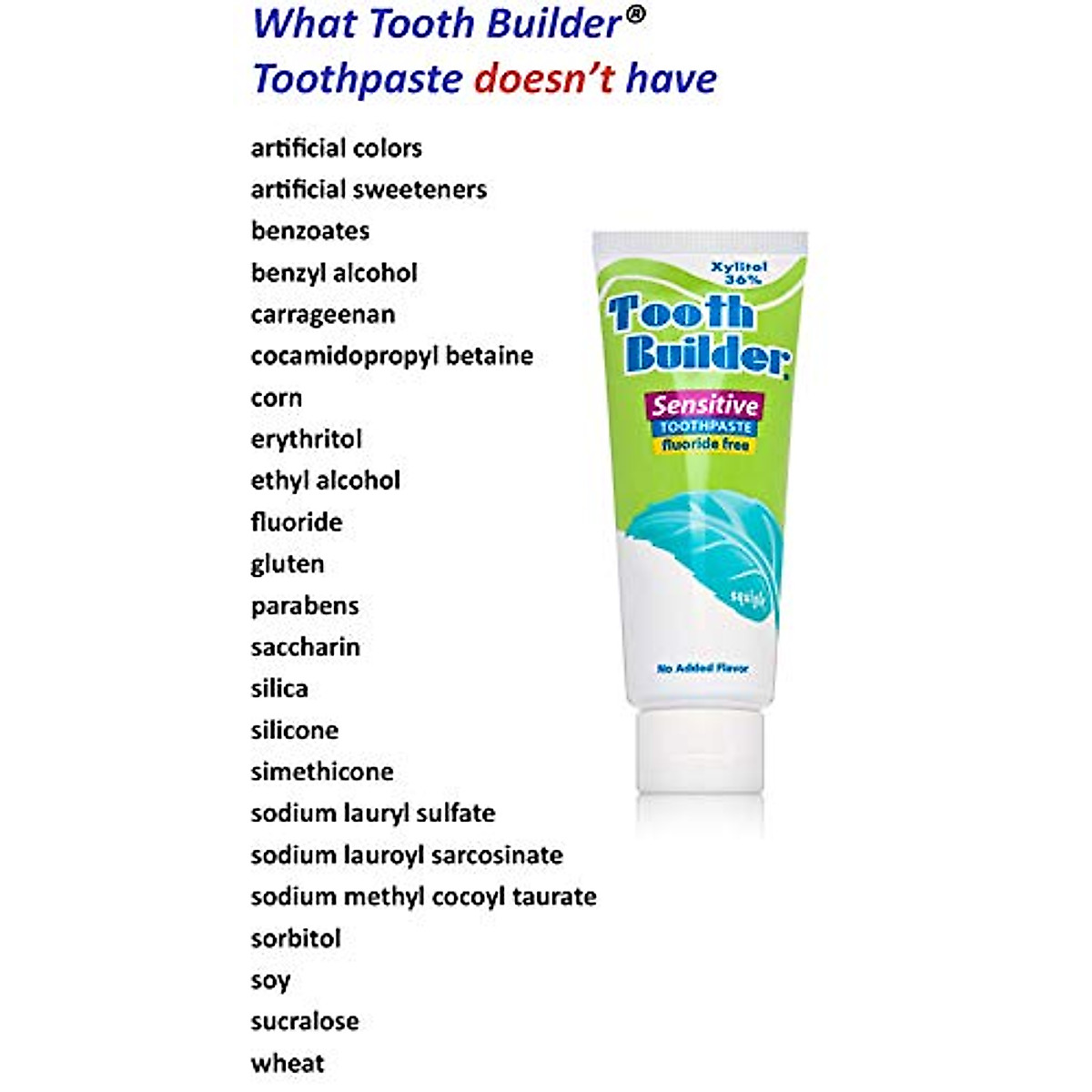 Squigle Tooth Builder SLS Free Toothpaste (Stops Tooth Sensitivity) Prevents Canker Sores, Cavities, Perioral Dermatitis, Bad Breath, Chapped Lips, 4 oz - 1 Pack