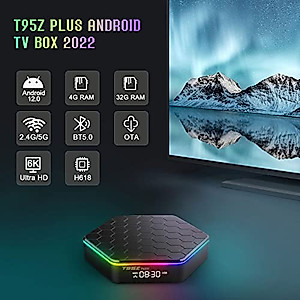 Android TV Box 12.0,Smart Android TV Box Allwinner H618 Quad-core CPU with 4GB RAM 32GB ROM Supports 2.4G/5.0GHz WiFi6 Ethernet 100M 3D 6K Ultra HD Bluetooth5.0 USB2.0 Mini Smart TV Box 2023