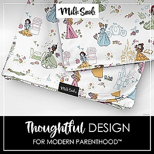 Milk Snob Disney Princess Baby Girl Swaddle Blanket, Soft Receiving, Security Bed and Play Blanket, Toddler and Infant Baby Bedding Registry and Shower Gifts, Newborn Essentials, 35x35