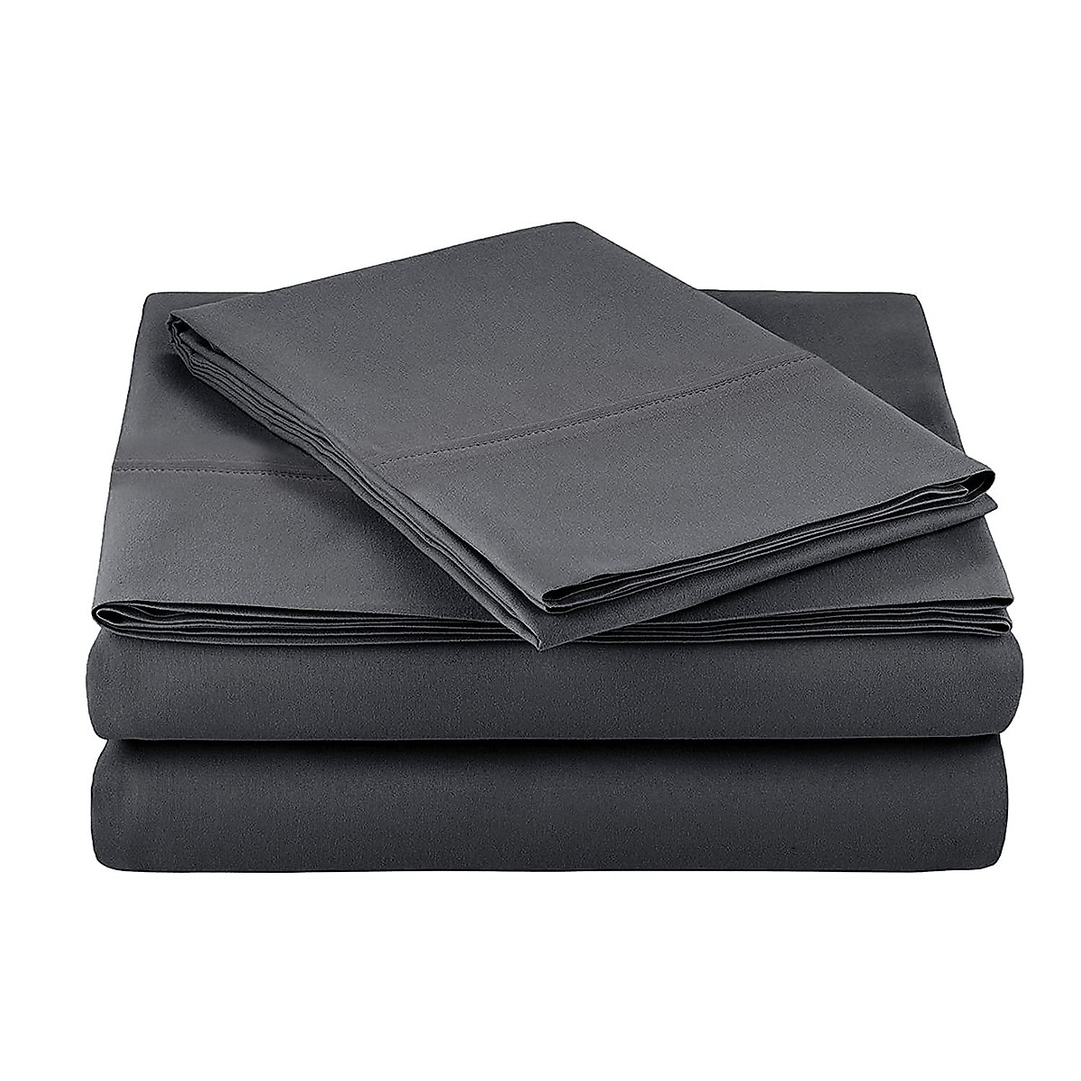 Marquess Microfiber Flannel Sheet Set-Ultra Soft & Comfortable 4 Pieces Sheet, Breathable & Luxury Warm Bedding Collection, Fade Resistant & Easy Care((CHARCOAL, FULL)