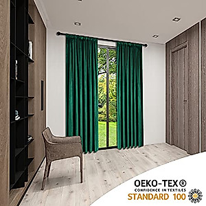 SNITIE Emerald Green 84in Long Velvet Curtains with Back Tab and Rod Pocket Soft Privacy Light Filtering Velvet Drapes for Bedroom and Living Room, Set of 2 Panels, 52 x 84Inch Long