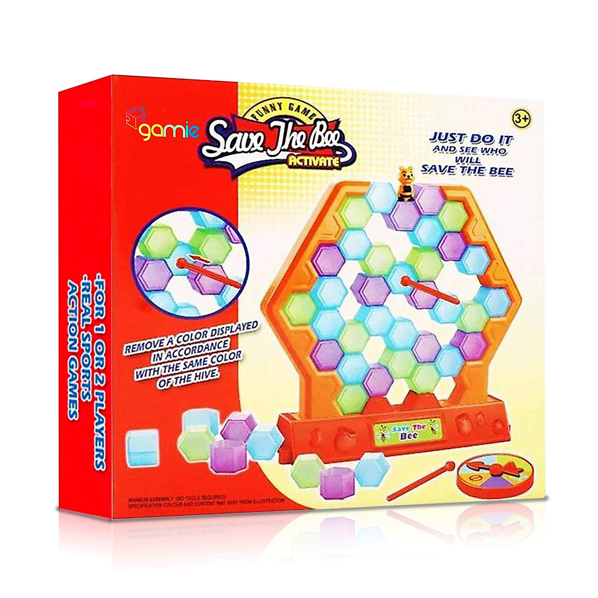 Gamie Save The Bee Game for Kids - Interactive Stacking and Tumbling Game - Educational Learning Toy - Great for Boys and Girls - Fun Indoor Activity for Children