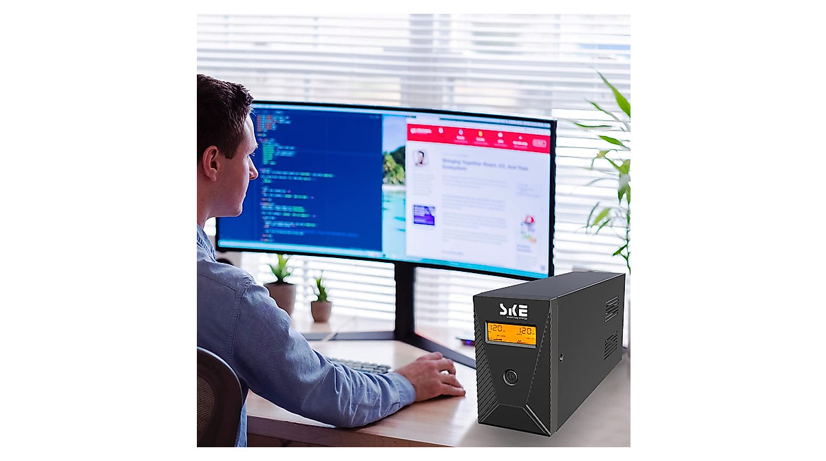 600VA/360W Ups Battery Backup and Surge Protector,Computer ...