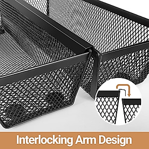 Sisfung Drawer Organizer, Silverware Drawer Organizer for Kitchen, Utensil Mesh Drawer Organizer with Interlocking Arm for Flatware, Knives, Pen, Cosmetic (9 * 3 * 2 inch, 6-Pack)