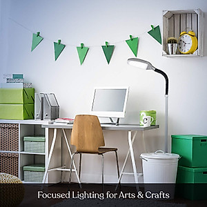 Brightech Litespan Titanium Silver LED Floor Reading Lamp, Energy Efficient, Adjustable Standing, 850-950 Lumens, 12W, 3-Year Warranty