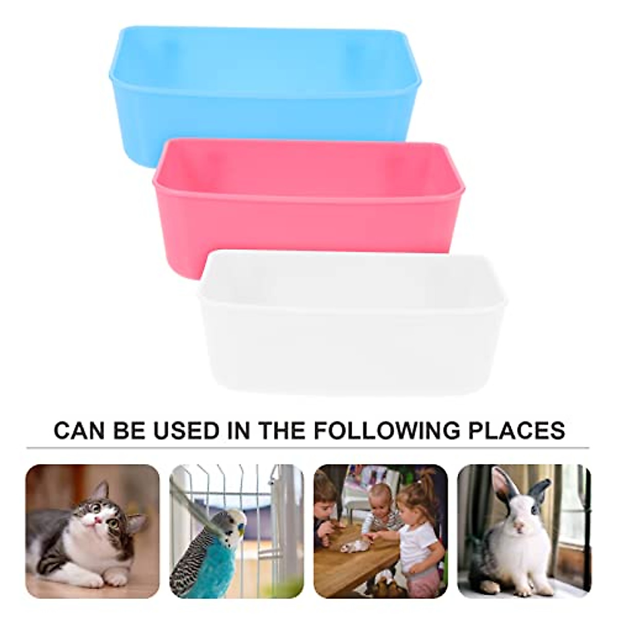 POPETPOP 3pcs Bird Feeding Dish Cups Parrot Food Feeder Bowl Water Feeding Plate Bird Cage Accessories for Parakeet African Greys Conure Cockatiels Lovebird Budgie Chinchi