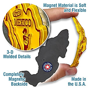 Mexico Small Map Magnet by Classic Magnets, Collectible Souvenirs Made in The USA