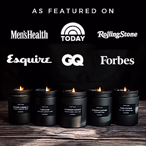 Scented Candles for Men | Smoke and Vanilla Candle for Men | Soy Candles, Long Lasting Candles, Home Decor | Masculine Candle, Wood Wicked Candles, Spring Candles | Vanilla Candle in Black Jar