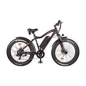 DJ Fat Bike 750W 48V 13Ah Power Electric Bicycle, Matte Black, LED Bike Light, Suspension Fork and Shimano Gear