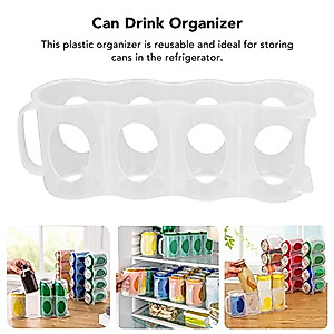 Can Storage Box, Transparent Drink Organizer Reusable Can Drink Storage Holder Organizer with Handle Space Saving for Refrigerator Cabinets