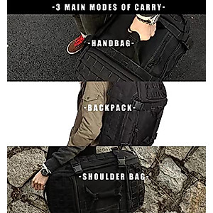 WolfWarriorX Gym Bag Duffle Bags Backpack Travel Weekender Bag for Men Women Workout Bag for Military,Sports,Overnight,Basketball,Tactical,Football Waterproof & Tear Resistant Coyote 45L