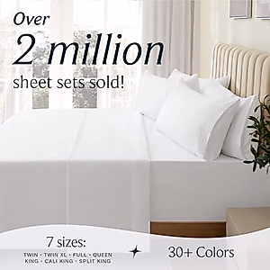 LuxClub 4 PC Sheet Bed Sheets Deep Pockets 18" Eco Friendly Wrinkle Free-Kids-Fitted Sheets Machine Washable Hotel Bedding Silky Soft - White Twin