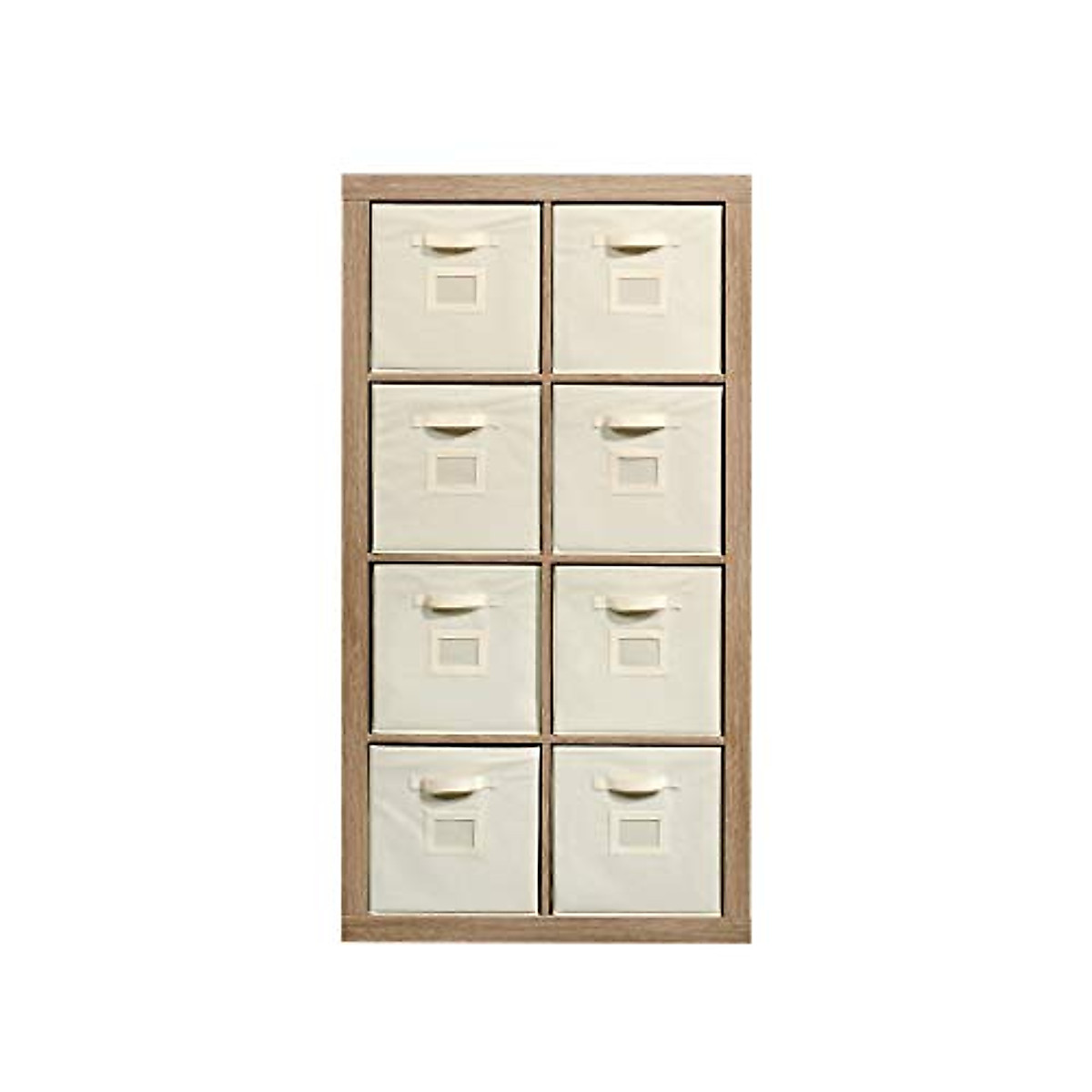 Sauder Stow-Away 8-Cube Organizer, L: 30.91" x W: 15.39" x H: 57.87", Lintel Oak Finish