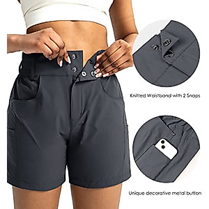 Viodia Women's 5" Hiking Golf Shorts with Pockets High Waist Stretch Cargo Short Shorts for Women Casual Summer Walking Steel Grey