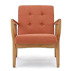 Christopher Knight Home Brayden Fabric Club Chair, Orange 28.25D x 25.25W x 31.25H in