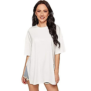 Floerns Women's Casual Basic Short Sleeve Loose T-Shirt Tee Tops A White S