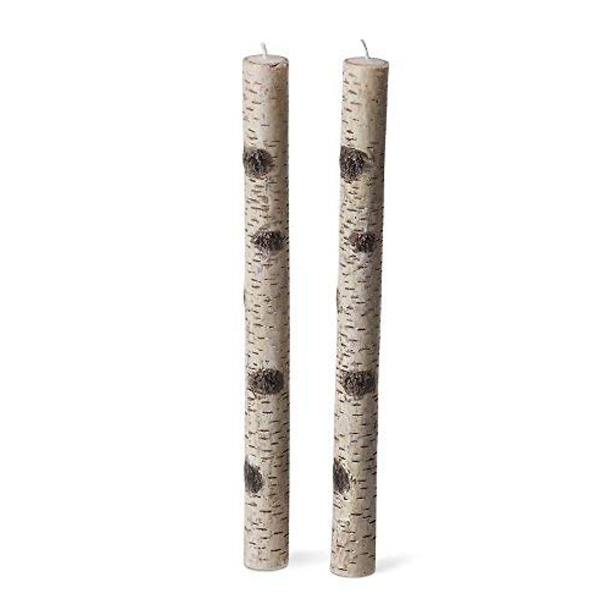 Set of 2 - Birch Bark Taper Candles