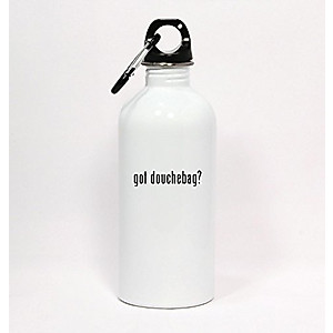 Los Drinkware Hermanos got douchebag? - White Water Bottle with Carabiner 20oz