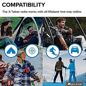 Midland - T10 X-TALKER, 22 Channel FRS Walkie Talkies - Extended Range Two Way Radios, 38 Privacy Codes & NOAA Weather Alert (Pair Pack) (Black)