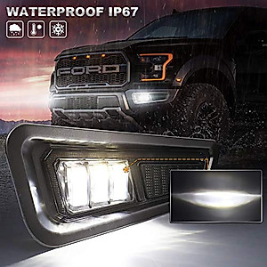 MOVOTOR Raptor Fog Lights with Sequential Amber Turn Signal DRL Bumper Fog Driving Lights Compatible with Gen 2 Ford F150 Raptor 2017 2018 2019 2020