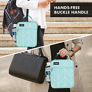 opux Insulated Lunch Box for Adult Men Women, Thermal Lunch Bag for Kids Boys Girls Teens, Soft Compact Lunch Cooler Bag for Work School Picnic, Reusable Small Lunchbox Lunch Pail Kit (Teal)