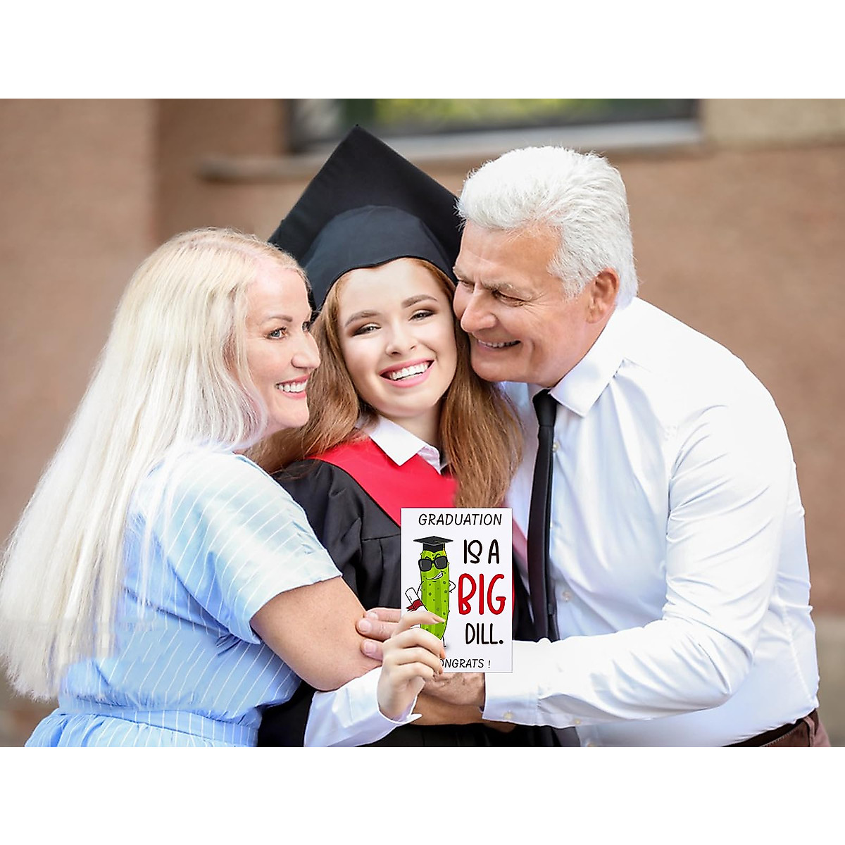D4DREAM Funny Graduation Card for Him Her Graduation Is a Big Dill Graduation Gift Card with Envelope Congrats Graduation Greeting Card Grad Cards for Son Daughter High School Grads College Graduates