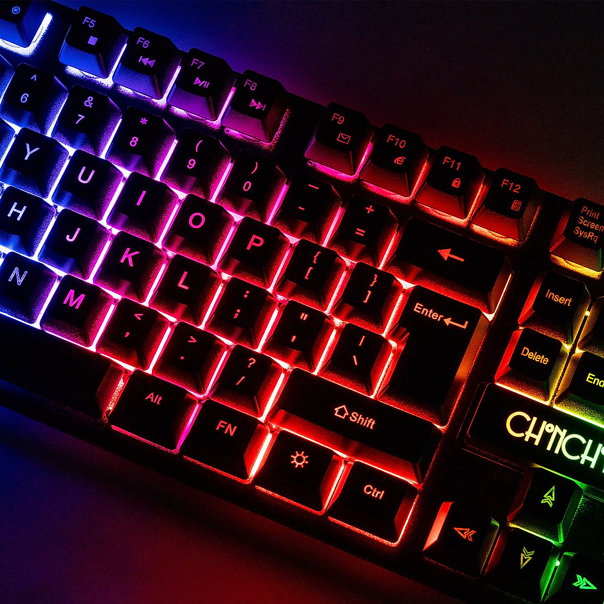 Gaming LED Backlit Keyboard and Mouse Combo CHONCHOW USB Wired Rainbow Key Board Mice Set Mechanical Feeling Compatible with PS4 PC Windows Mac Black