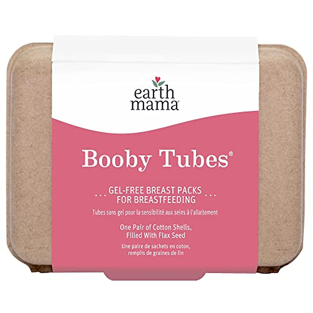 Earth Mama Booby Tubes | Gel-Free Hot & Cold Compress Nursing Packs for Breastfeeding & Tender Breasts, 4.2-Ounce