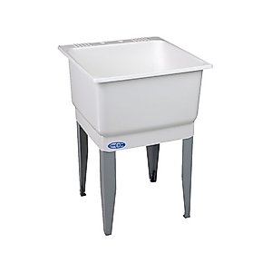 Mustee 14 Utilatub Laundry Tub Floor Mount, 25-Inch x 23-Inch, White