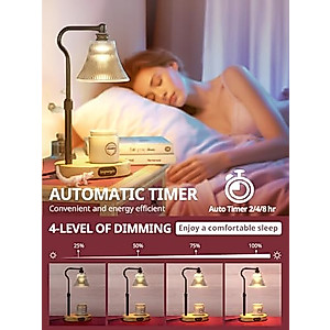 Inspireyes Candle Warmer Lamp, Electric Candle Warmer with Timer Dimmer, Height Adjustable Wax Melter Warmer for Jar Candles Scented Wax, House Warming Gifts New Home Decor, Gift for Mom, Flameless