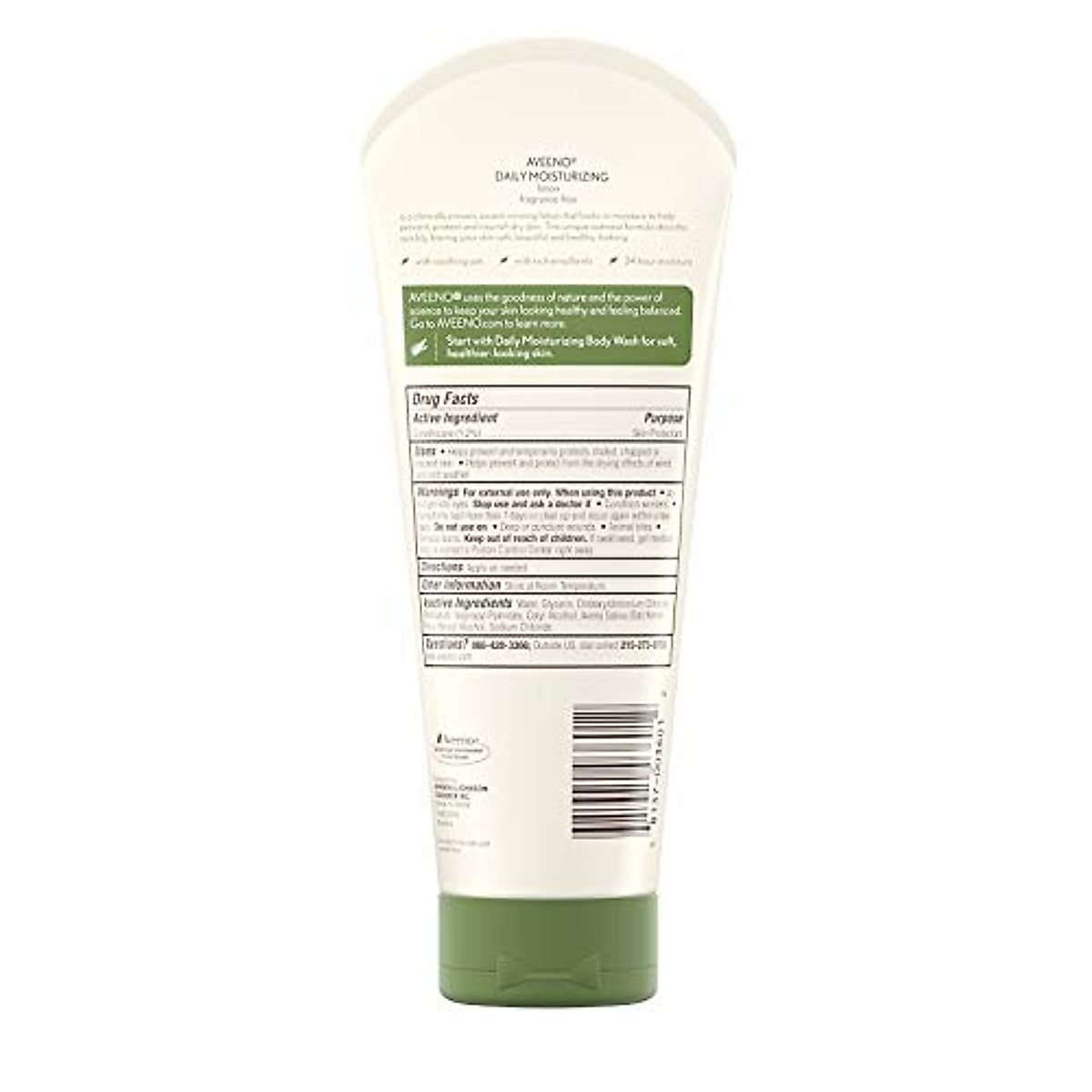 Aveeno Daily Moisturizing Body Lotion, Fragrance-Free, 8 Fl Oz